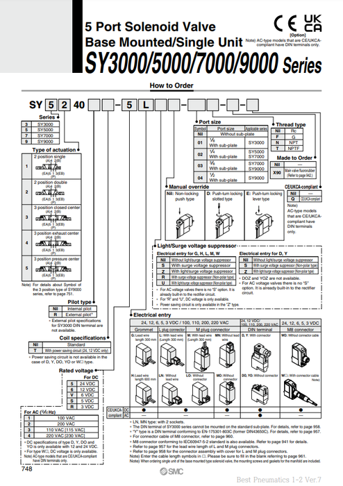 [SMC Pneumatics]Solenoid Valve SY3240-5LOZ — Mechatalk