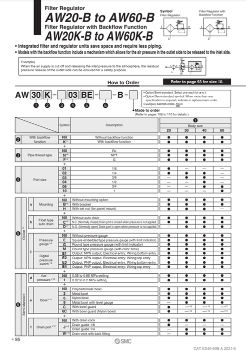 [SMC Pneumatics]Modular Type Filter Regulator AW40-04BDE-B — Mechatalk