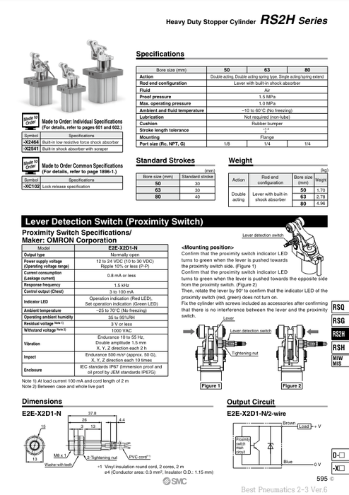 [SMC Pneumatics]Heavy Duty Stopper Cylinder RS2H50-30DL — Mechatalk