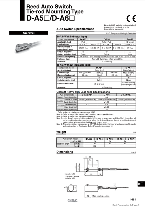 [SMC Pneumatics]Auto Switch D-A54 — Mechatalk