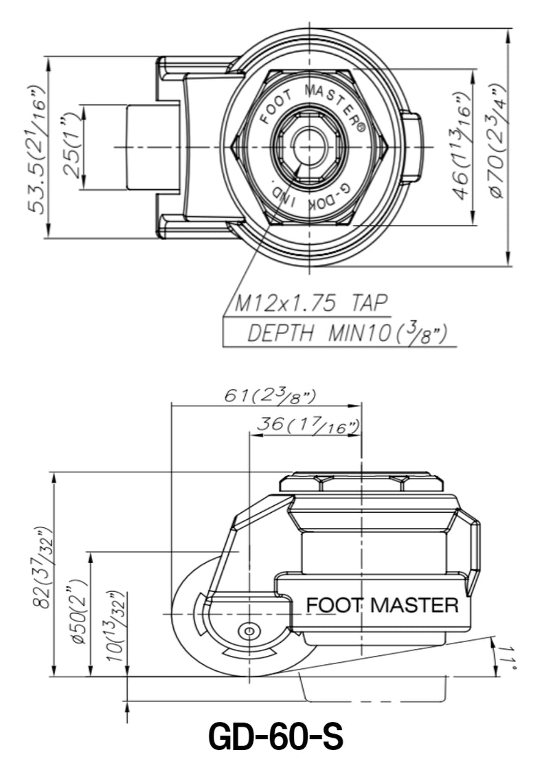 [FOOTMASTER] GD-60 Leveling Casters Smart Solution for both easy movem ...